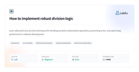 How To Implement Robust Division Logic Labex