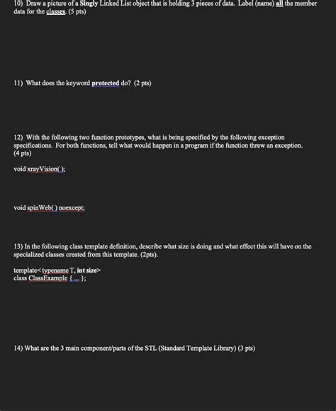 Solved 10 Draw A Picture Of A Singly Linked List Object