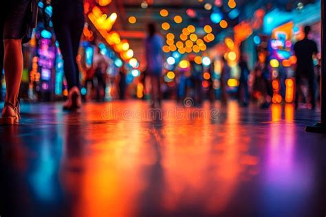 The Image Depicts People With Unclear Features At A Trade Exhibition