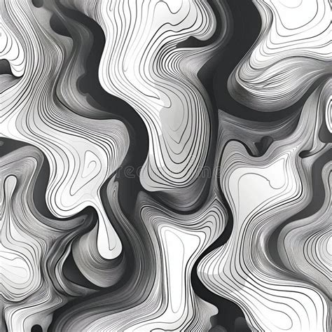 Gray Line Drawing Of Abstract Organic Shapes Background Stock Illustration Illustration Of