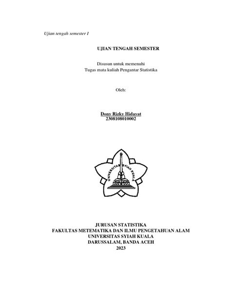 Paket A Dony Rizky Hidayat 2308108010002 Utslabpengstat Pdf