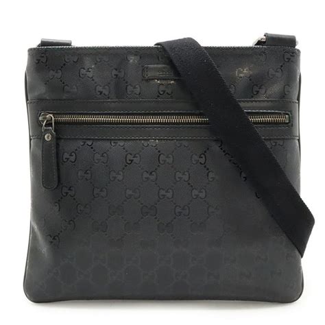 Gucci Bags Gucci Gg Imprime Shoulder Bag In Pvc And Leather Black