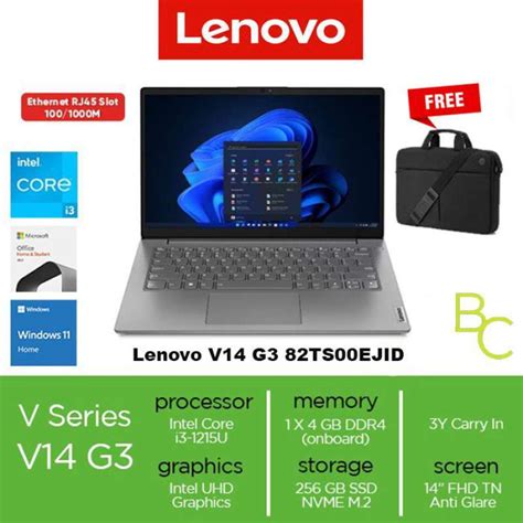 Jual Lenovo V14 G3 IAP Core I3 1215U 4GB 256GB SSD 14FHD W11 OHS Di Seller BLUECHIP COMPUTER