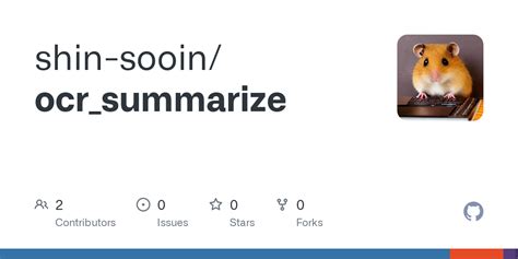 GitHub Shin Sooin Ocr Summarize