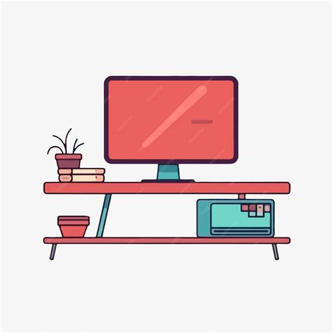 Premium Vector Illustration Of Computer Vector Cartoon Icons Desk