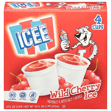 Icee Ice Cups Wild Cherry 4 Ea Non Dairy Ice Cream And Novelties
