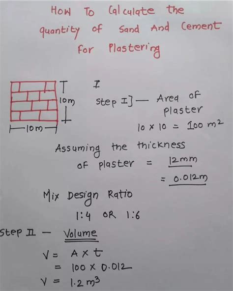How To Calculate The Quantity Of Sand And Cement For Plastering