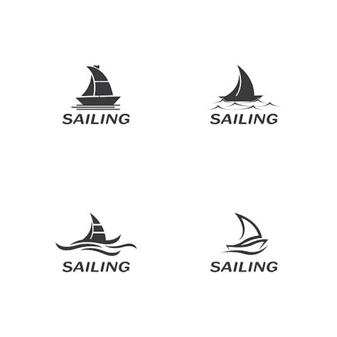 세일링 보트 요트 로고 벡터 일러스트 레이 션 프리미엄 벡터