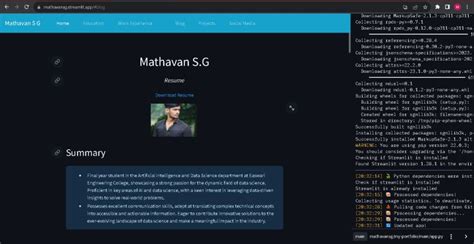 Mathavan S G On Linkedin Streamlit Portfolio Webdev Tech