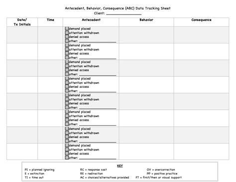 Abc Data Tracking Sheet