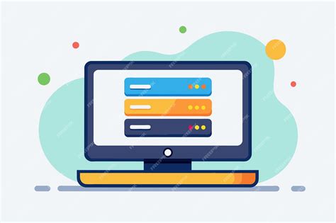 Premium Vector A Computer Screen Displaying Data Storage Information With A Flat Screen On Top