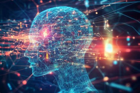 An Advanced Digital Interface Displaying Glowing Ai Driven Neural Connections Cybernetic