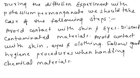 Solved Potassium Permanganate And Methylene Blue Based On The Diffusion What Factors Could You