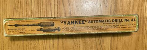 Vintage Stanley Yankee Push Drill No 41y W 10 Bits And Original Box