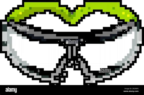 Eye Safety Glasses Game Pixel Art Vector Illustration Stock Vector