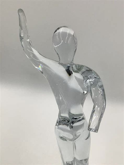 R Anatra Murano Glass Sculpture Of A Nude Male Dancer Signed R