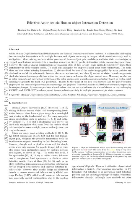 Effective Actor Centric Human Object Interaction Detection Deepai