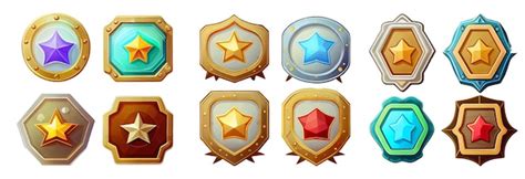 흰색 배경에 고립 된 Ui 보석 돌의 벡터 일러스트 레이 션 설정 프리미엄 사진