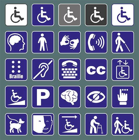 Premium Vector Set Of Disability Icons Or Graphic Elements With