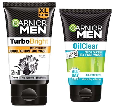 Garnier Men Face Wash Turbobright Double Action 150 G And Garnier Men