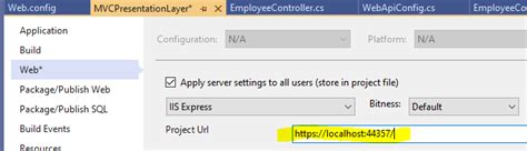 Disabling Ssl From Mvc Application In Visual Studio Dot Net Concept