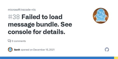 Failed To Load Message Bundle See Console For Details · Issue 38 · Microsoftvscode Nls · Github