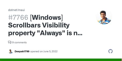 Windows Scrollbars Visibility Property Always Is Not Working Consistently In The Scrollview