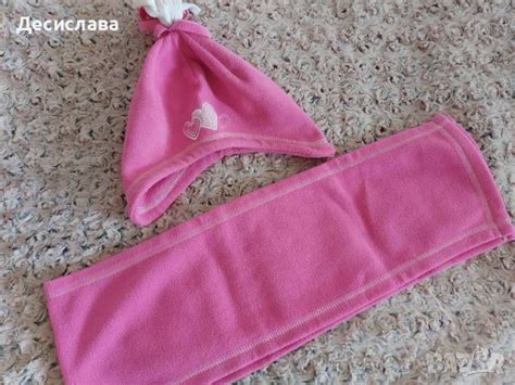 Комплект от полар шапка и шал за момиченце в Шапки шалове и ръкавици в гр Стара Загора
