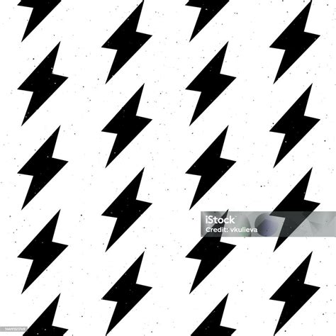 블랙 번개 볼트 원활한 패턴입니다 벼락 반복 배경 폭풍과 번개 장식 벽지 에너지 전력 또는 전기 전압 기호 벡터 경계 표지에