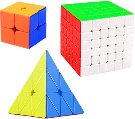 Vaniha Cube Combo Set Of 2x2 6x6 Pyraminx High Speed Stickerless Magic Cube Puzzle Cube Combo