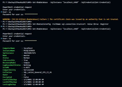 Dbatools Get Dbadatabase Failure The Certificate Chain Was Issued By
