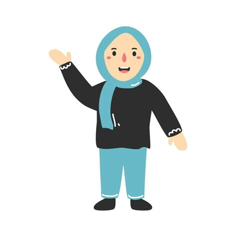 Happy Girl Wearing Hijab Illustration 28632131 Vector Art At Vecteezy