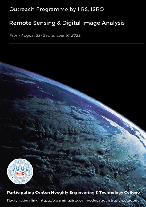 Announcement Of Iirs Outreach Programme By Iirs Isro On Remote Sensing