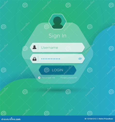 Flat Login User Interface Sign In Web Element Template Window Stock