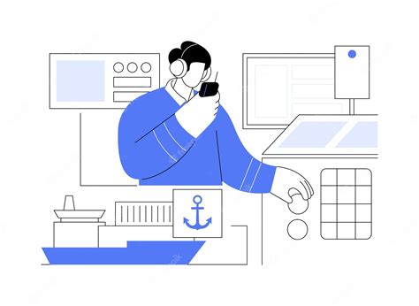 Ilustración De Vector De Concepto Abstracto De Ingeniero De Nave Vector Premium