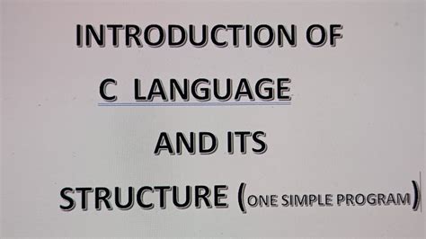 Introduction Of C Language And Its Structurein Hindi Bcabtech Youtube