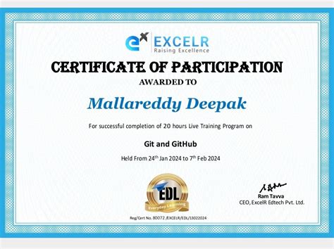 Deepak Mallareddy On Linkedin Git Github Edl Learnandgrow Excelr
