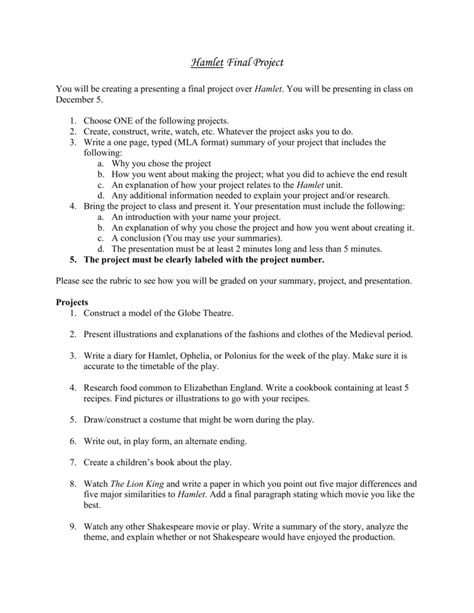 Hamlet Final Project