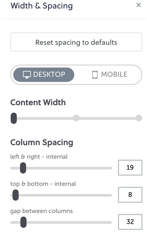How To Adjust Content Width And Spacing For A Stack Rocketspark