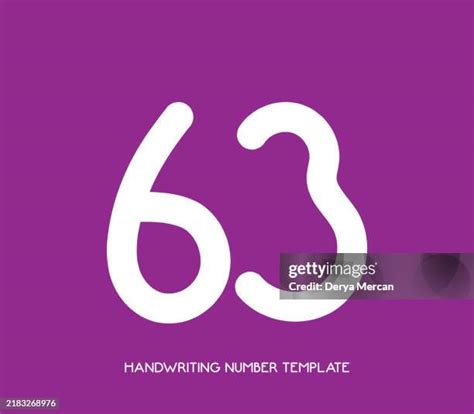 Number 63 Anniversary Number Vector Illustration Handwriting Number Template Design Vector