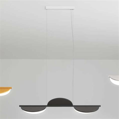 Flos Almendra Linear Led Hanging Light 3 Bulb Grey Uk
