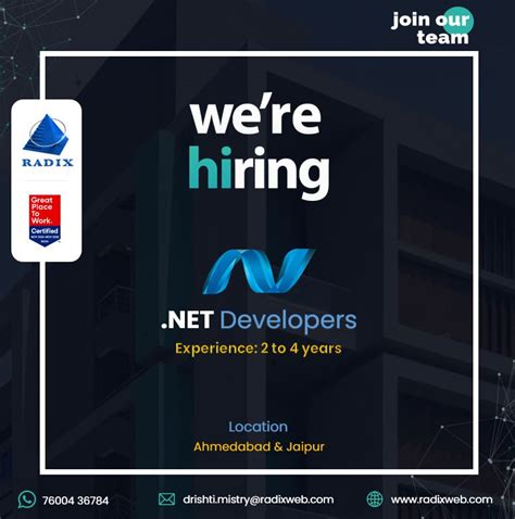 Drishti Mistry On Linkedin Hiring Apply Dotnet Developer Location Jaipur Ahmedabad