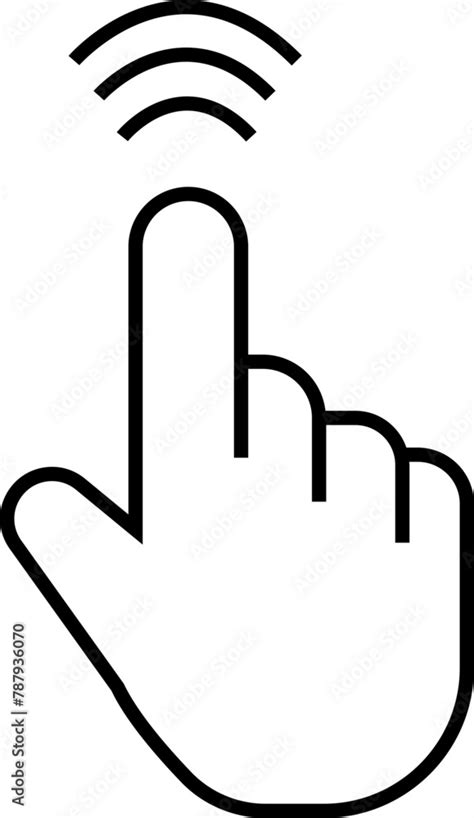 Computer Mouse Click Cursor Icon In Line Style With Editable Stock Load Symbol Pointer Cursor