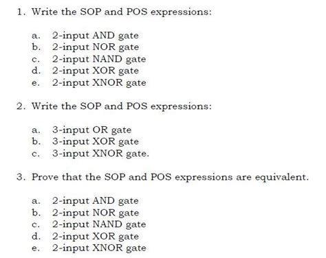Solved 1 Write The Sop And Pos Expressions A C 2 Input