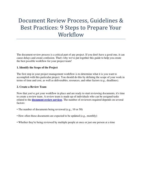 PPT Document Review Process Guidelines Best Practices Steps To Prepare PowerPoint