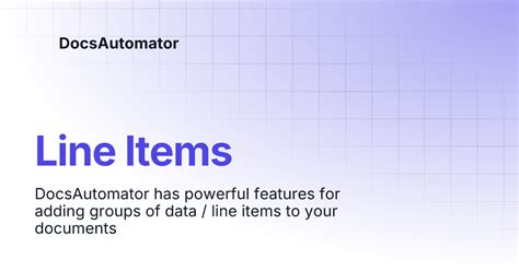Line Items Docsautomator