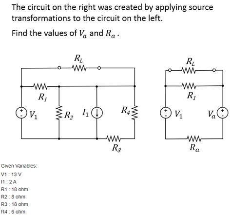 Solved The Circuit On The Right Was Created By Applying Chegg Com