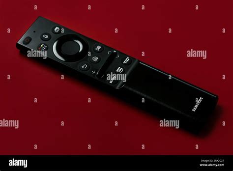 Closeup Of Samsung Smart TV Remote Control With Buttons To Access Amazon Prime And Netflix Over