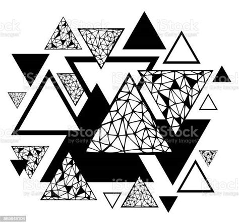 추상적인 기하학적 요소 삼각형 완벽 한 패턴입니다 손으로 그린 그림 벡터입니다 0명에 대한 스톡 벡터 아트 및 기타 이미지 0명 검은색 기하 도형 Istock