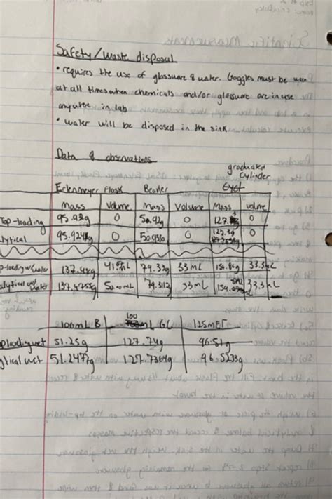 Lab Experimental Observations And Results Notebook Studocu